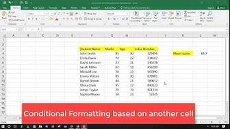Conditional Formatting Based on Another Cell in Excel