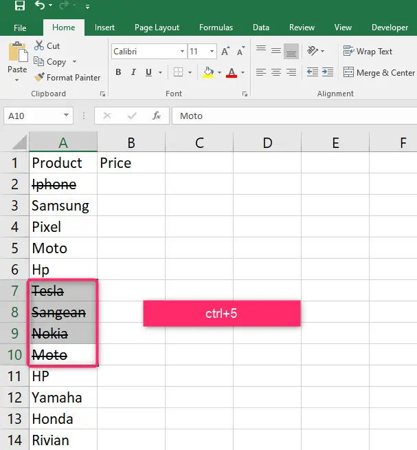 How to strikethrough in Excel: (4 methods) - Excel Wizard