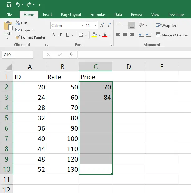 How to drag formulas in Excel till the end - Excel Wizard