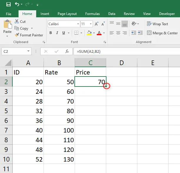 How to drag formulas in Excel till the end - Excel Wizard