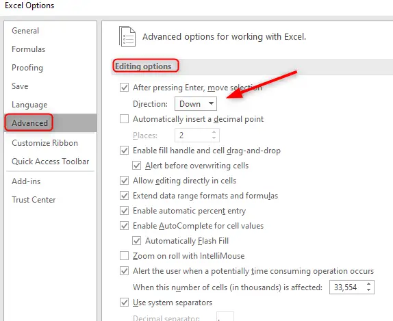 How To Move Automatically To The Next Cell In Excel Excel Wizard