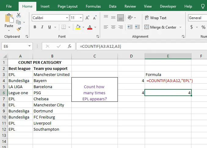 How to count per category in excel - Excel Wizard