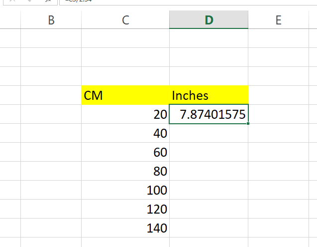 How to convert CM to inches in Microsoft Excel - Excel Wizard