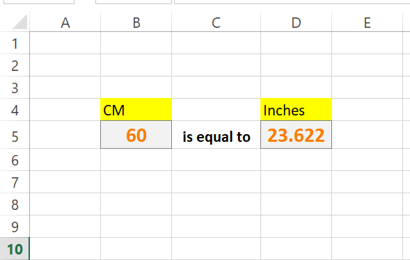 How to convert CM to inches in Microsoft Excel - Excel Wizard