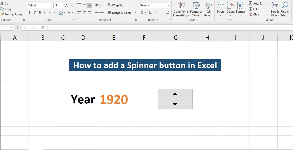 How To Add And Format A Spinner Button In Excel Excel Wizard